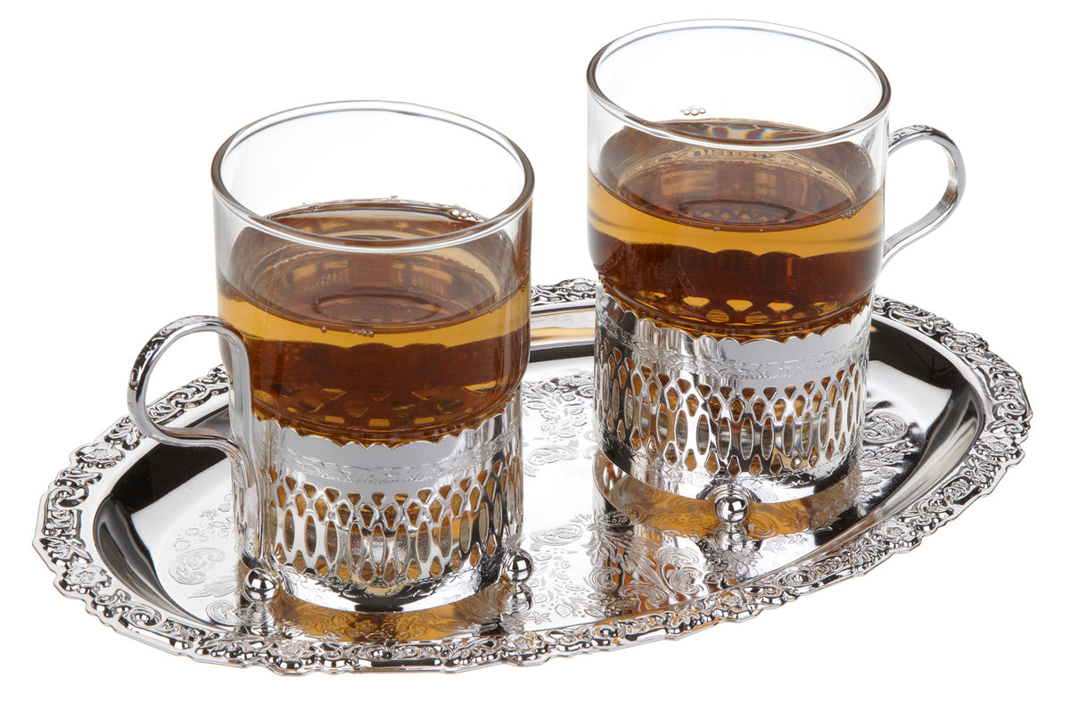 2 Roman Tea Cups on Oval Tray – New Classic Canada